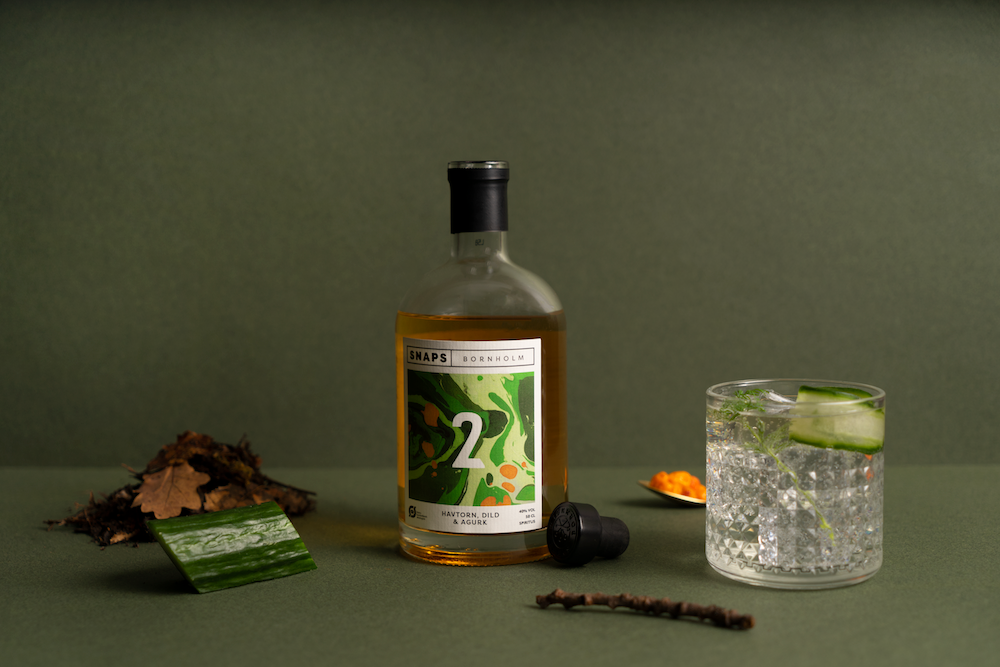 Økologisk snaps med havtorn, dild & agurk (40% / 50 cl) fra Bornholm